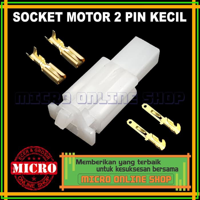 Jual Socket 2 Pin Kecil + Skun / Soket Motor / Konektor Motor / Kabel ...
