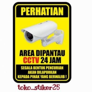 Jual Stiker vinyl PERHATIAN AREA INI DILENGKAPI CCTV 24JAM RAMBU K3 | Shopee Indonesia