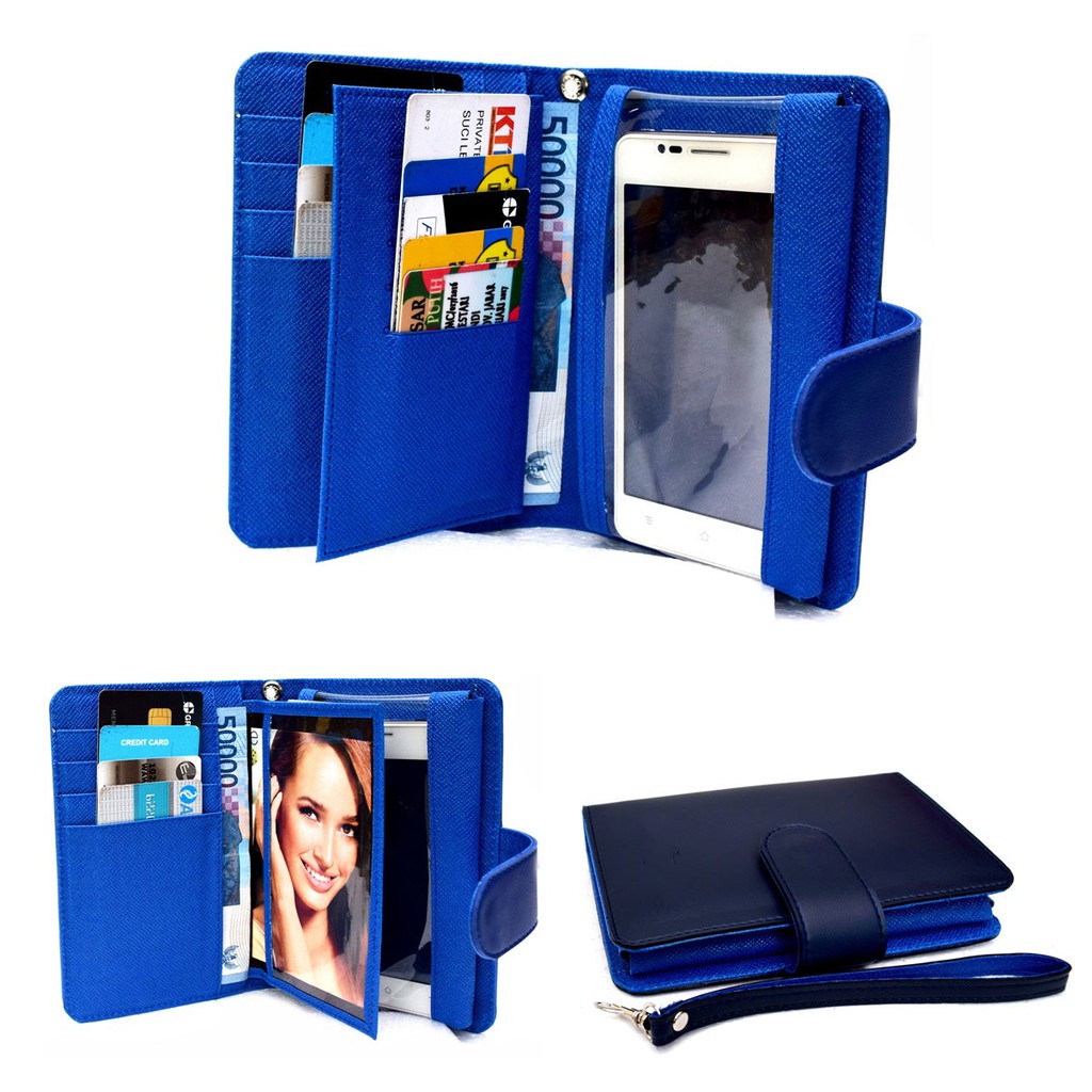 Jual Dompet Leather Hp Wanita Zacklyn Mini NavyBlue | Shopee Indonesia