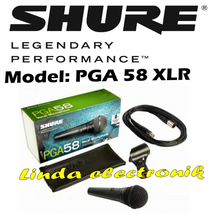 Jual MIC SHURE PGA 58 Xlr SHURE PGA58 XLR Dynamic ORIGINAL | Shopee Indonesia