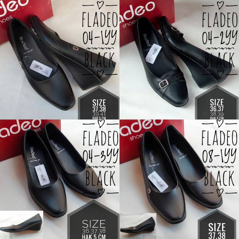Jual SEPATU PANTOFEL HITAM WANITA ORIGINAL FLADEO KODE 08/04 | Shopee ...