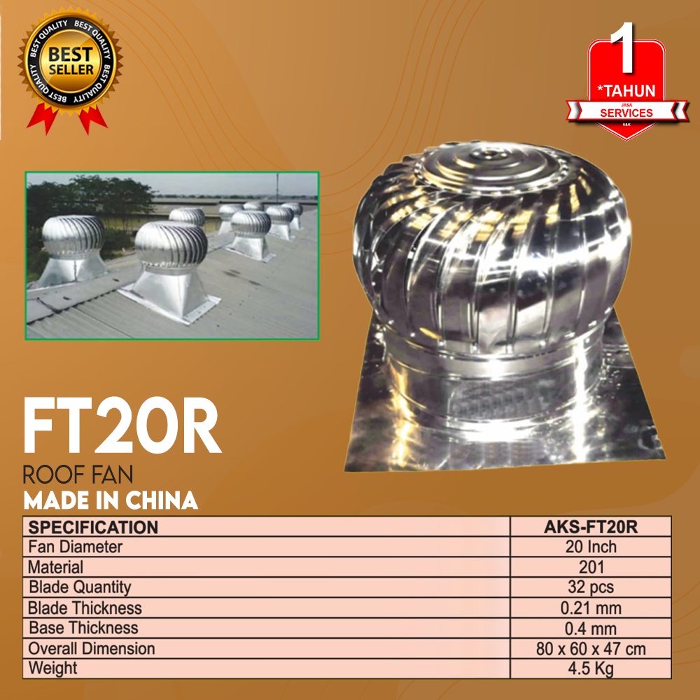 Jual Turbine Ventilator Ventilasi Blower Atap Rumah / Pabrik 20 Inch ...