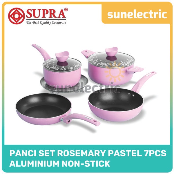 Jual Supra Panci 7 Pcs Cookware Set Premium Rosemary Pastel Aluminium ...