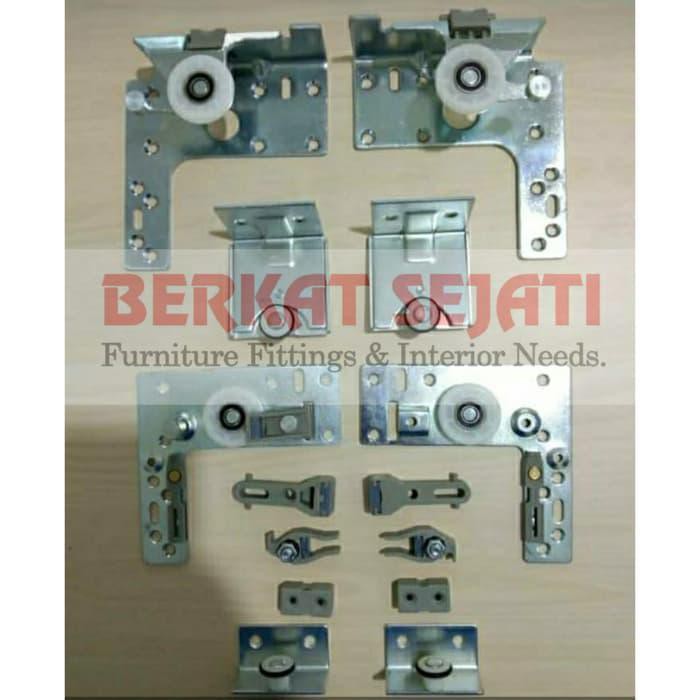 Jual Roda Pintu Lemari Rel Sliding Geser TL01 (2 PINTU 2 METER) Model ...