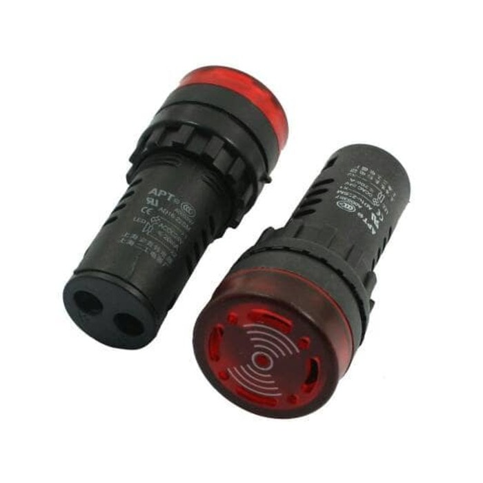 Jual lampu pilot buzzer flash light LED lamp alarm signal APT AD16 220v ...