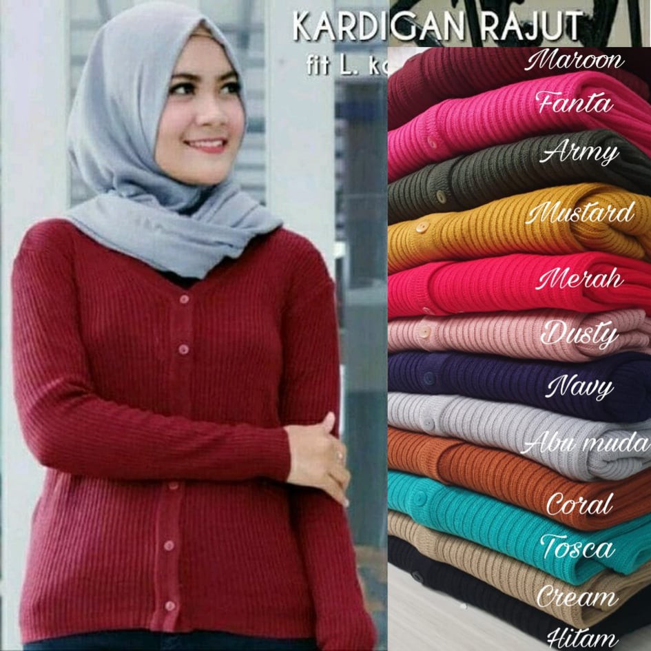 Jual CARDIGAN RAJUT CEWEK KEKINIAN - KOLEKSI AZZAM | Shopee Indonesia