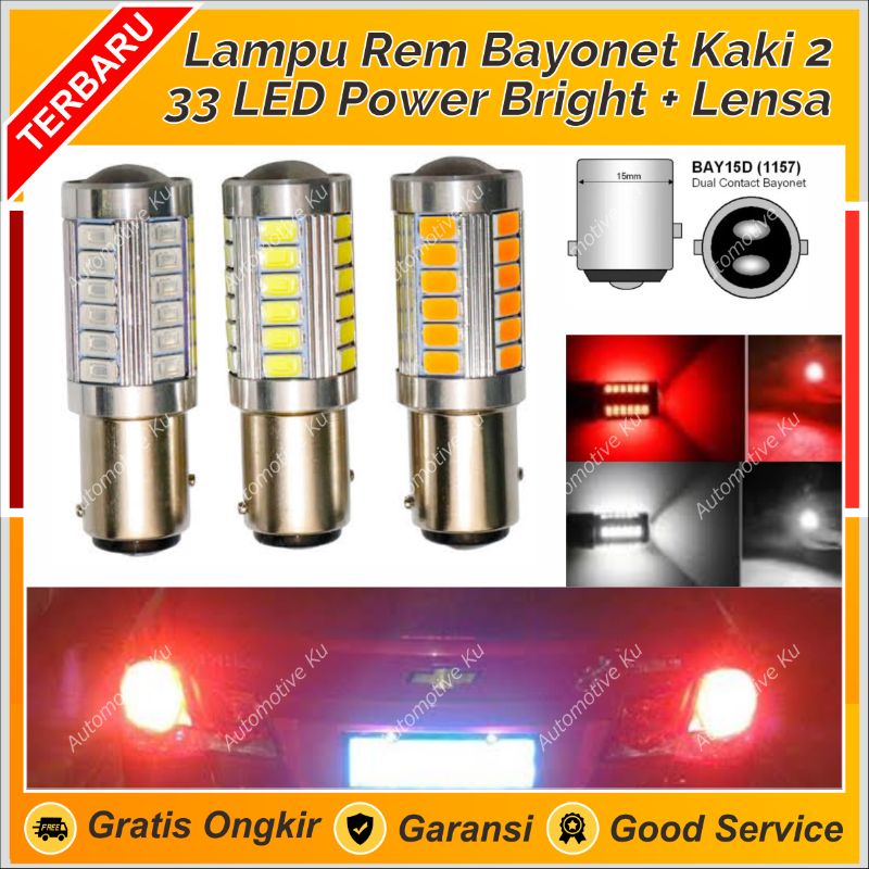 Jual LAMPU REM STOP LAMP MOBIL MOTOR LED 33 MATA CANBUS NO ERROR ...