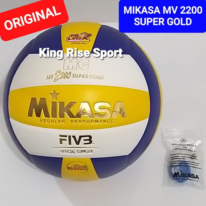 Jual Bola Volly/ Voli Mikasa MV 2200 Super Gold - ORI SUNRISE | Shopee Indonesia