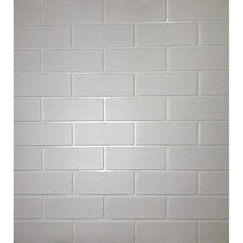 Jual wallpaper dinding 3D foam bata putih kulit jeruk//panel diamond uk ...