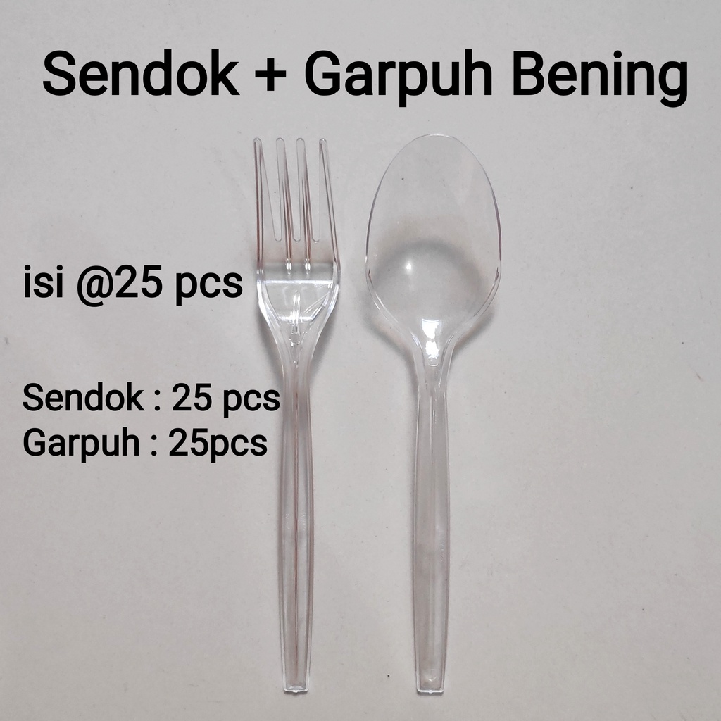 Jual Sendok Plastik bening (isi 25pcs) - sendok plastik - sendok makan ...