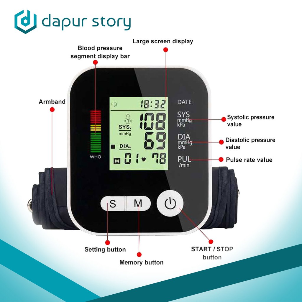 Jual Alat Ukur Tekanan Darah Tensi Digital Tensimeter With Voice ...