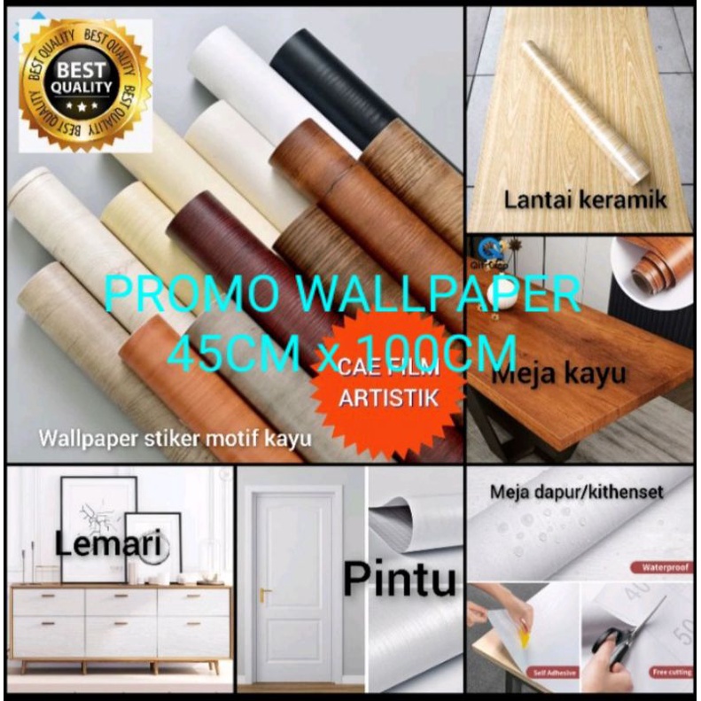 Jual Wallpaper Sticker Dinding Multifungsi 3D Motif Kayu Tekstur ...