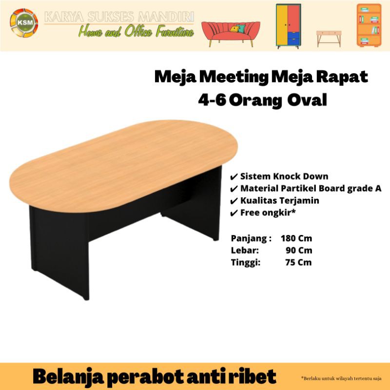 Jual UNO Meja Meeting Meja Rapat Kerja Conference Table 4 - 6 Orang 180 ...