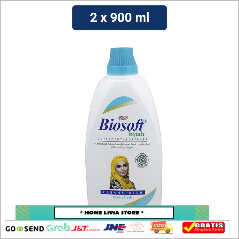 Jual Biosoft Hijab Pewangi + Softener Ocean Fresh Botol 2 x 900 mL | Shopee Indonesia