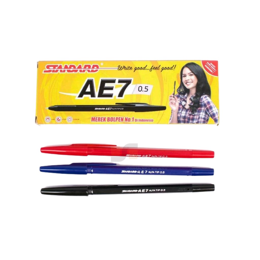Jual Ballpoint Pena Pen Pulpen Standard AE7 0.5mm | Shopee Indonesia