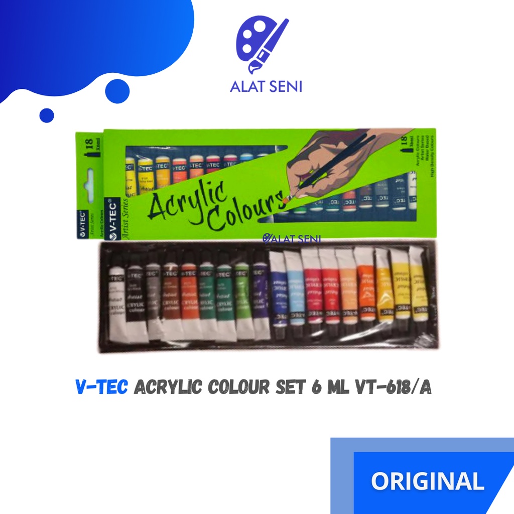 Jual Cat Akrilik Set / V-TEC ACRYLIC COLOURS 6 ML SET 18 / V-TEC CAT ...