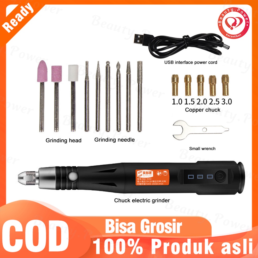 Jual Alat Pen Bor Grinder Elektrik Mini Pengukir dengan 3 Mode ...