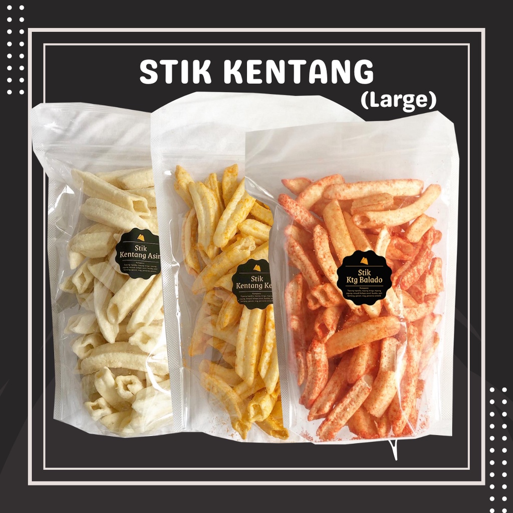 Jual Stik Kentang Asin Potato Jagung Balado (L) 100gr Pitato Stick ...