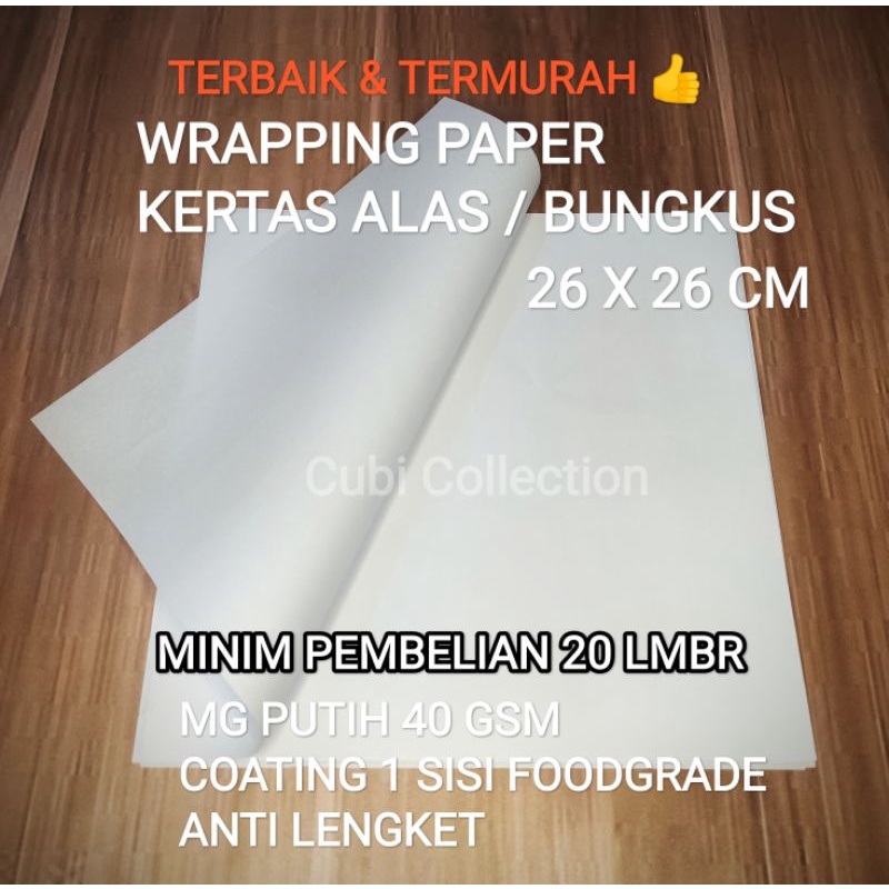 Jual WRAPPING PAPER DOFF KERTAS BUNGKUS ROTI 40 GSM / ALAS ROTI BAJU ...