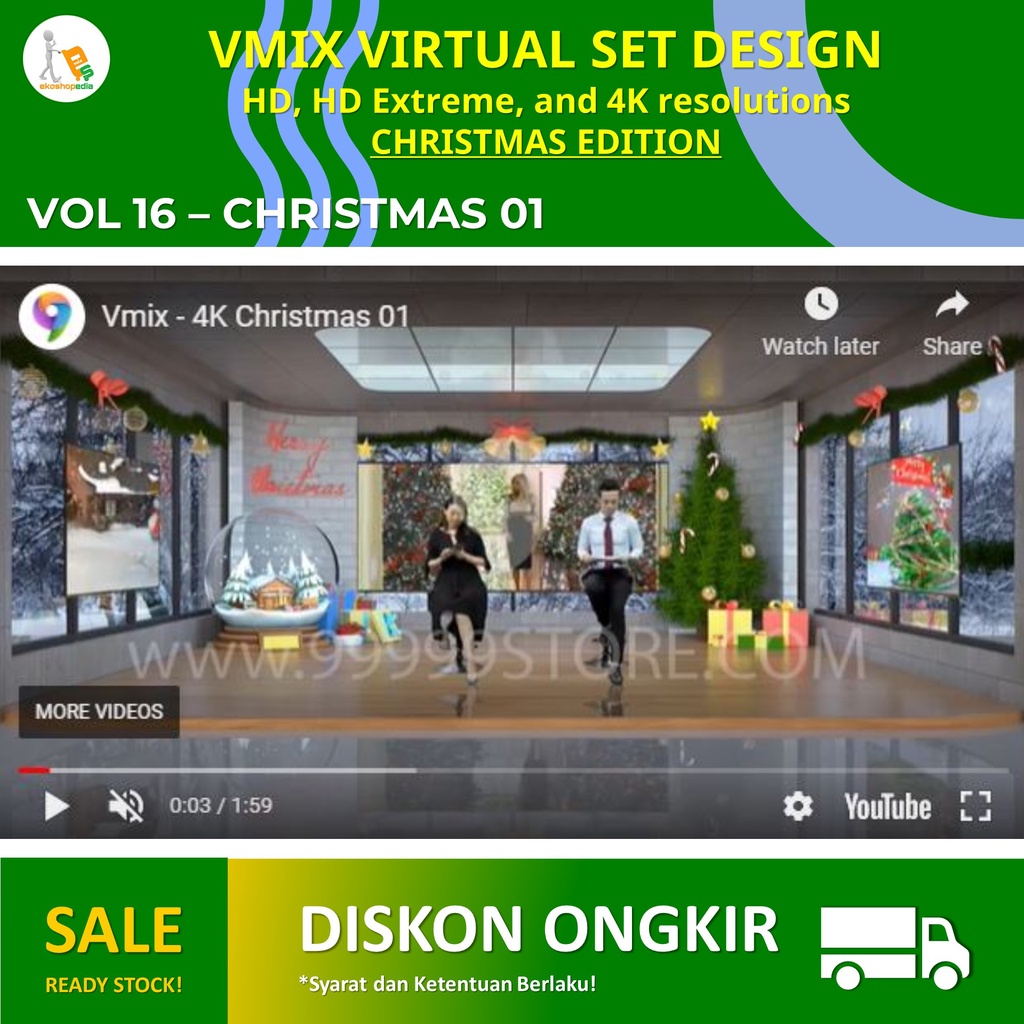 Jual VMIX VIRTUAL SET DESIGN 4K - CHRISTMAS 01 v16 | Shopee Indonesia