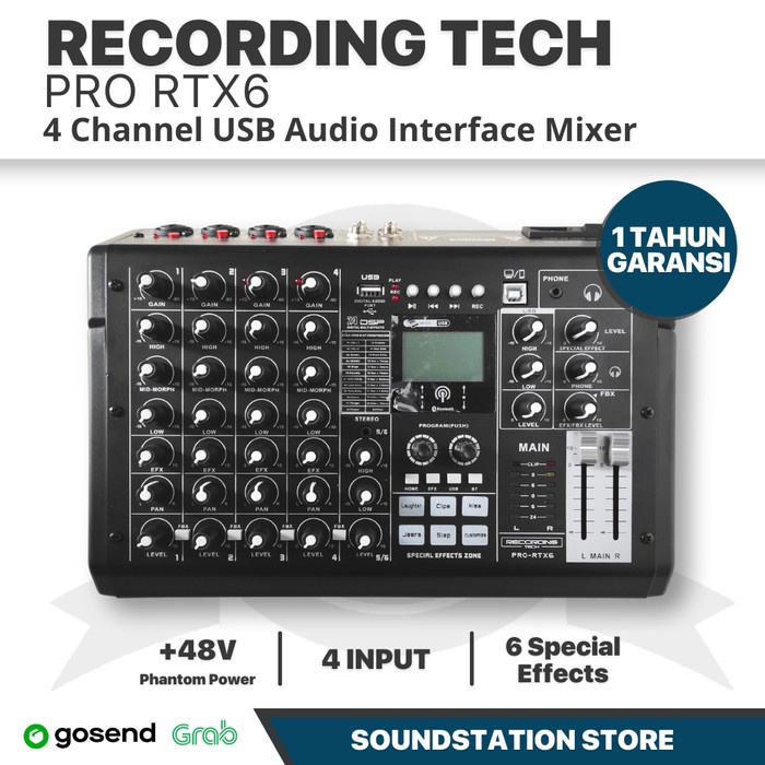 Jual RECORDING TECH PRO RTX6 USB AUDIO MIXER RECORDING, PODCAST STUDIO ...
