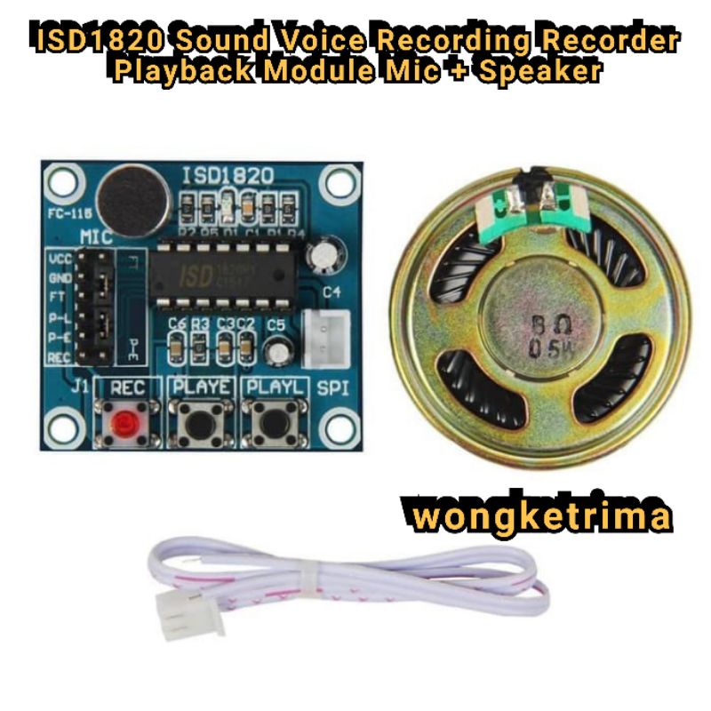 Jual ISD1820 Sound Voice Recording Recorder Playback Module Mic ...
