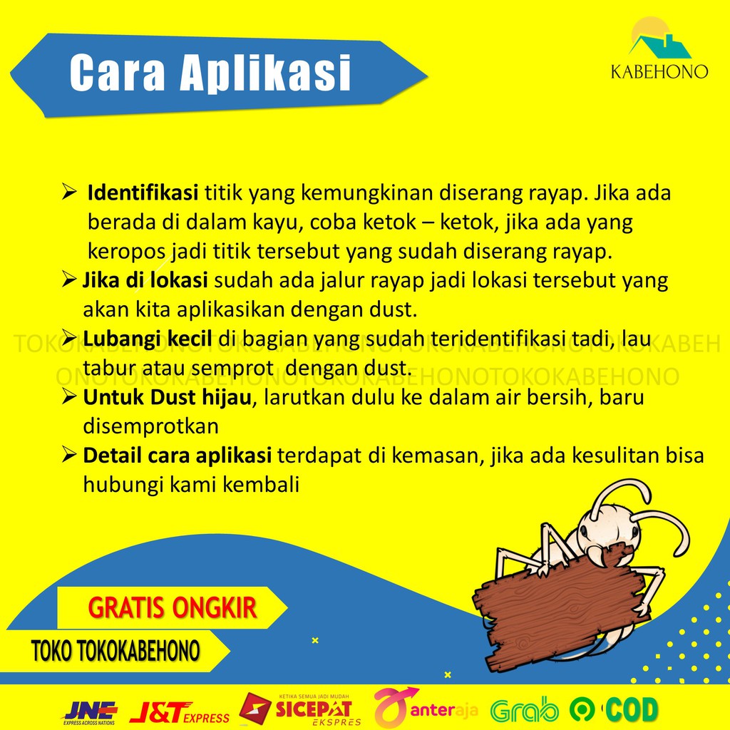 Jual Obat Anti Rayap Kayu Tanah Dust Termite Bubut Pengawet Kayu ...