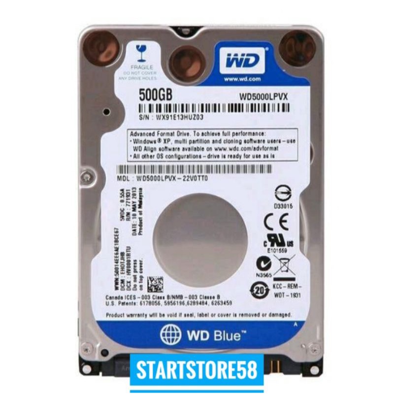 Jual HARDISK LAPTOP 500GB WD BLUE SATA HDD INTERNAL 2,5 BARU BERGARANSI ...