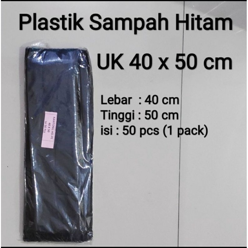 Jual Plastik Sampah Uk 40x50 (isi 50pcs) / Trash Bag Hitam / Plastik ...
