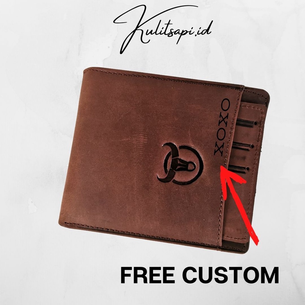 Jual Dompet Kulit asli Pria Trend terbaru custom Free Grafir nama ...