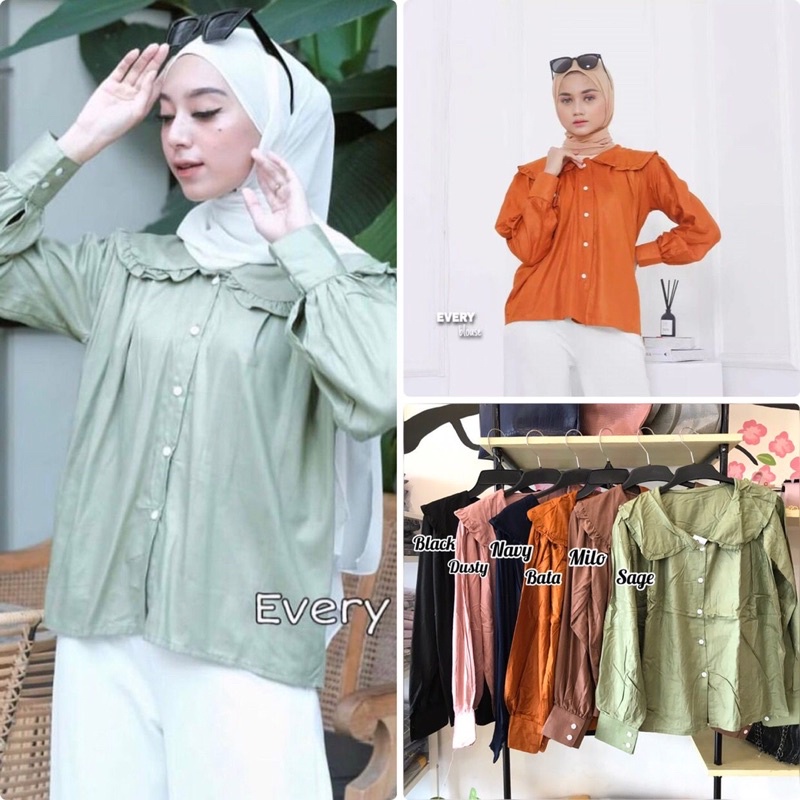 Jual SS | BLOUSE KOREA | korean style | blouse katun twill | blouse polos | blouse hitam polos ...