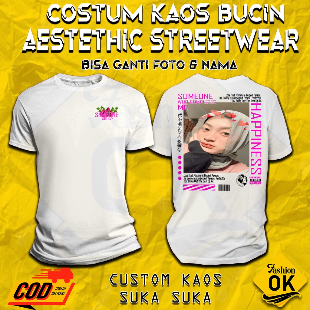 Jual SEHARI JADI! CUSTOM REQUEST KAOS BUCIN STREETWEAR BISA REQUEST PAKAI FOTO SENDIRI SUKA SUKA ...