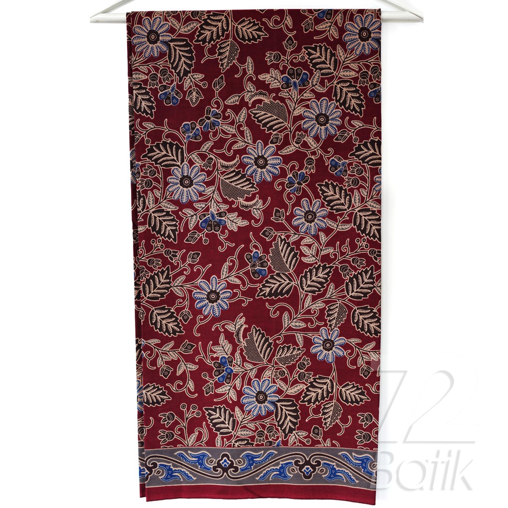 Jual KAIN BATIK PREMIUM Bahan Katun Motif Sekar Maruto Warna Merah ...