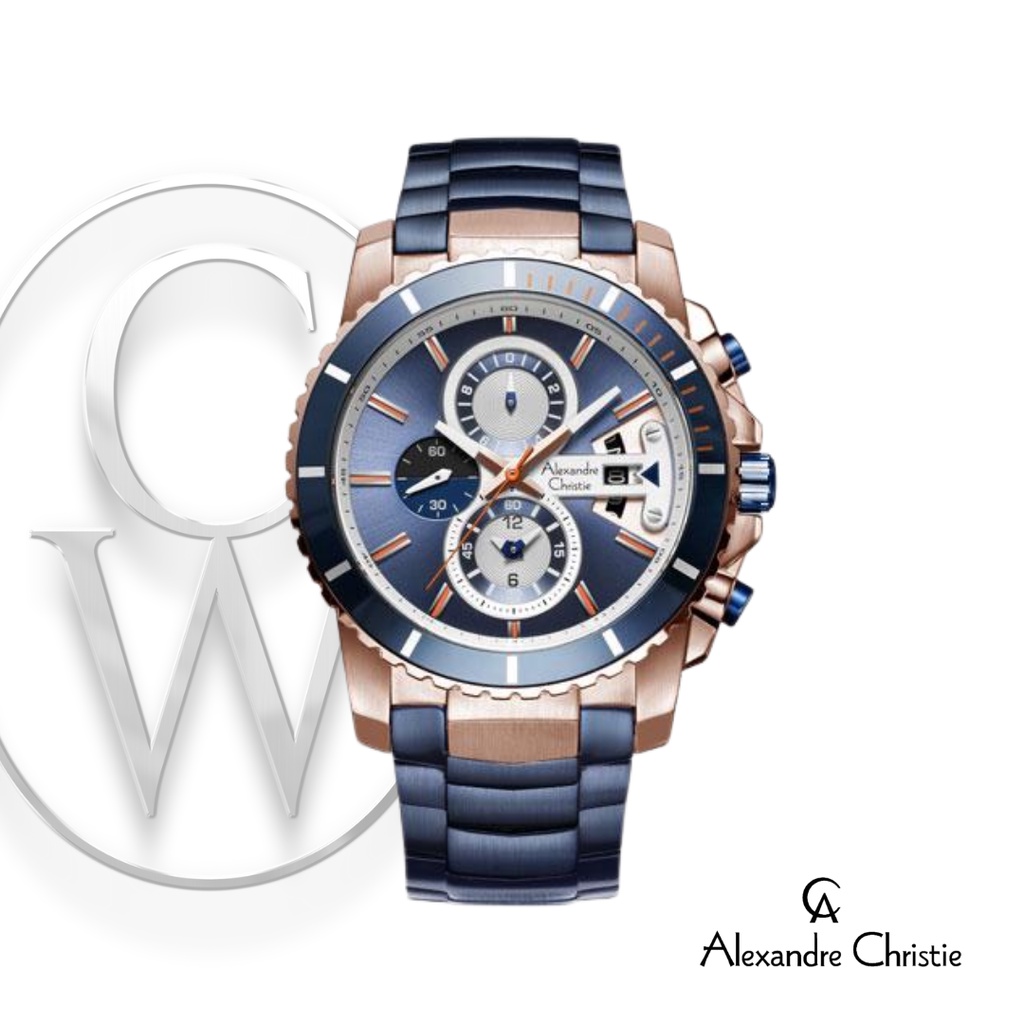 Jual Jam Tangan Pria Alexandre Christie Chronograph AC 6455 MCBURBU ...