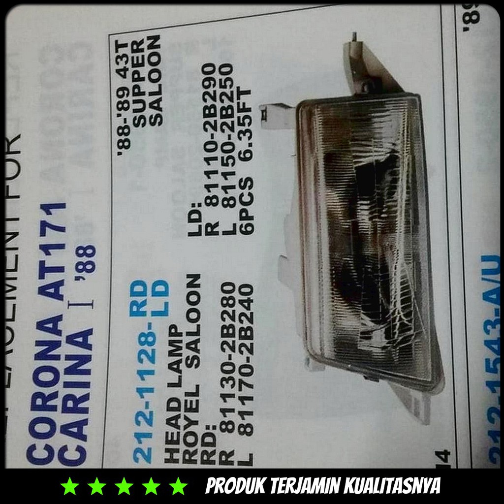 Jual Headlamp Lampu Besar Depan Depan Depo Taiwan Toyota Corona Tahun ...
