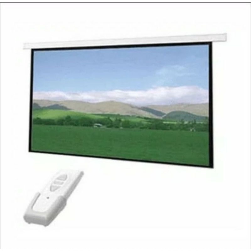 Jual Layar Proyektor Motorized 70 Inch Rasio 1:1 (178 cm x 178 cm ...