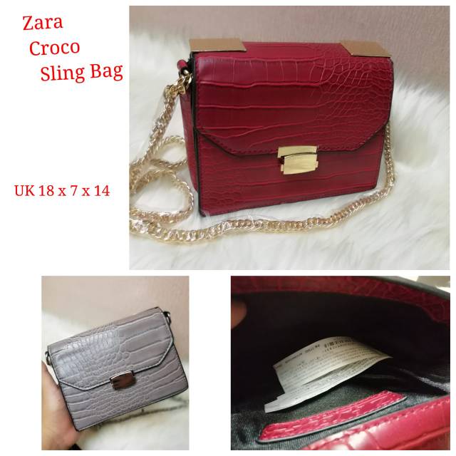 Jual Tas zara croco sling bag | Shopee Indonesia