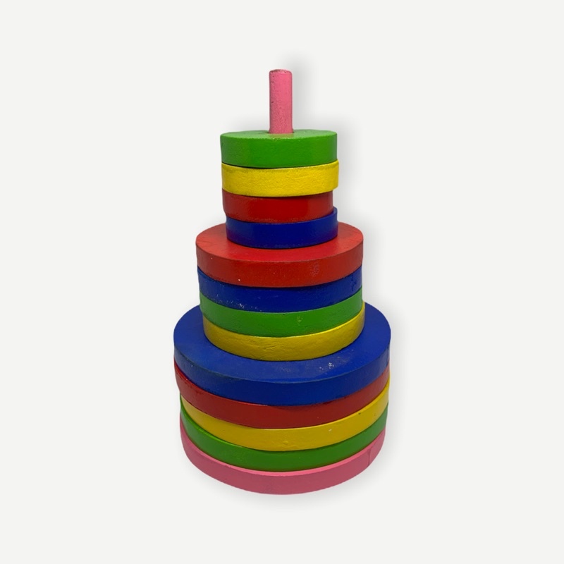 Jual (PROMO!!!) Mainan edukasi anak Menara Pelangi Bentuk Bulat Warna ...