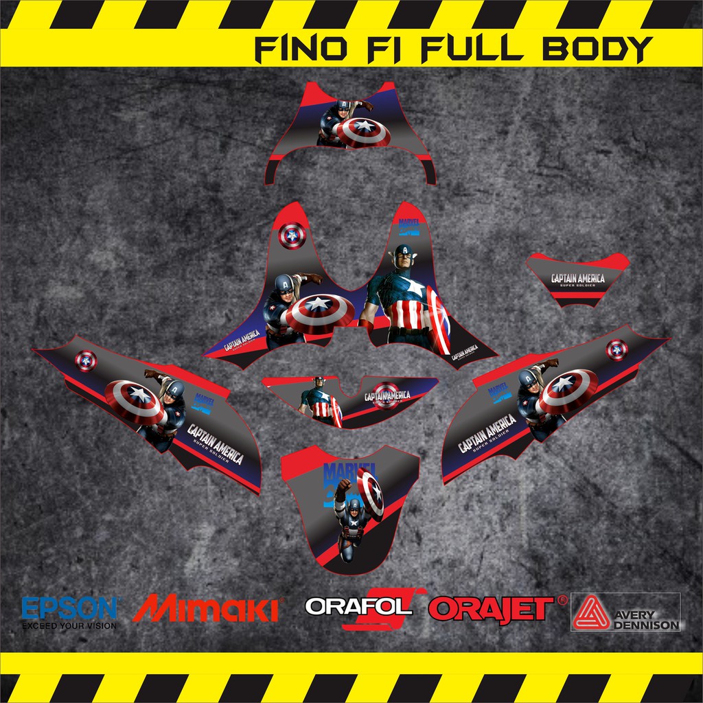 Jual STICKER DECAL FINO FI FULL BODY KAPTEN AMERICA | Shopee Indonesia