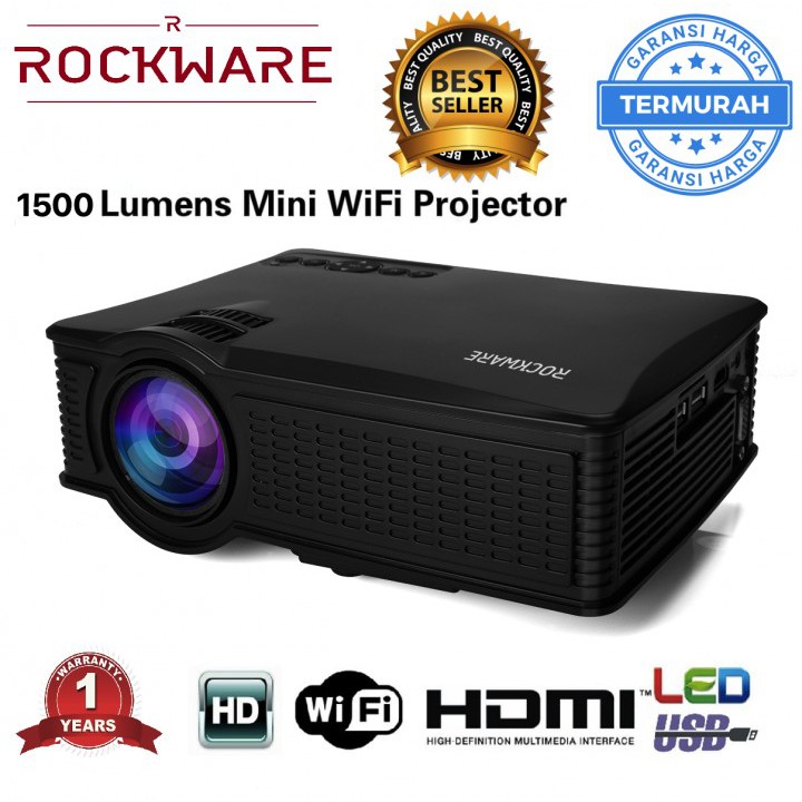 Jual Mini LED Portable 1080p HD Projector 1500 Lumens RKW0003 | Shopee ...