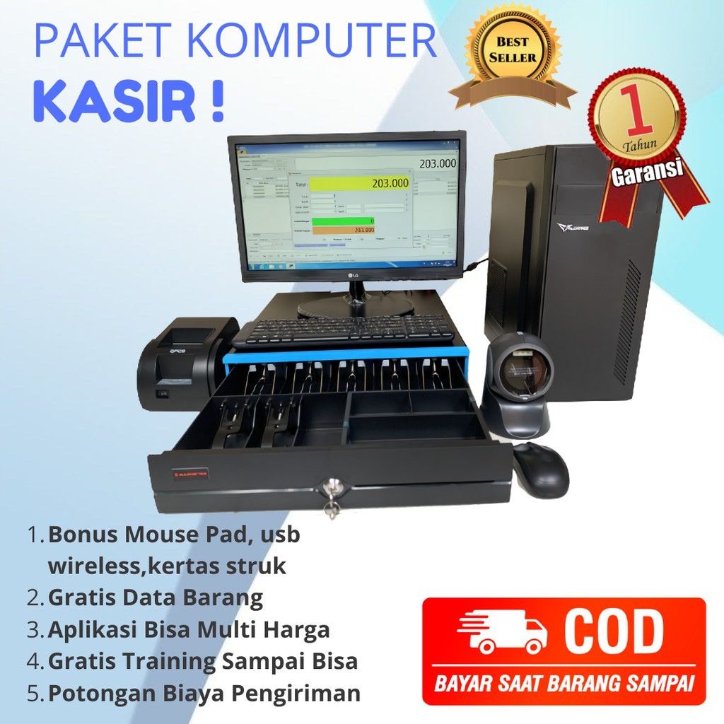 Jual KOMPUTER KASIR LENGKAP PROGRAM KASIR APLIKASIR PROFESIONAL SIAP ...