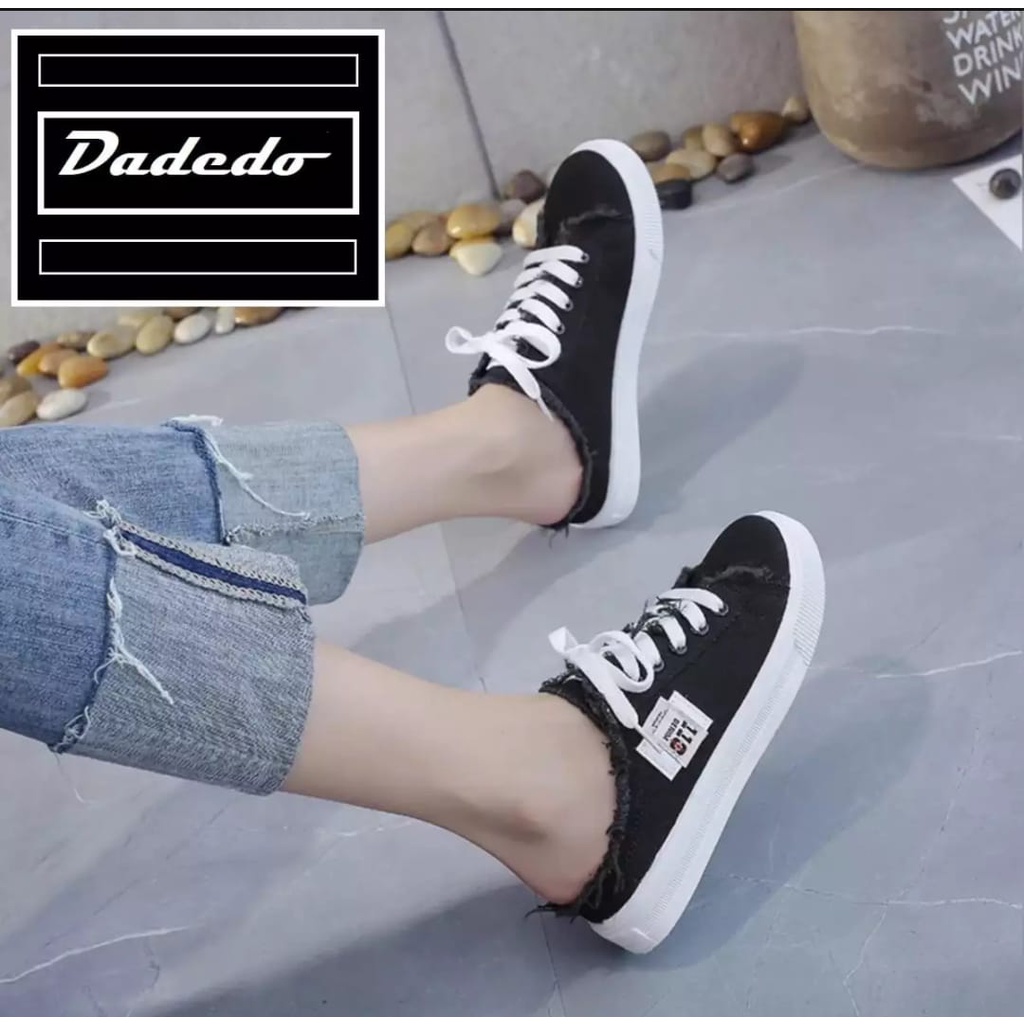 Jual Sepatu Kets Wanita DENIM BIRU/HITAM/PUTIH LOW foxing K05 TERBARU ...