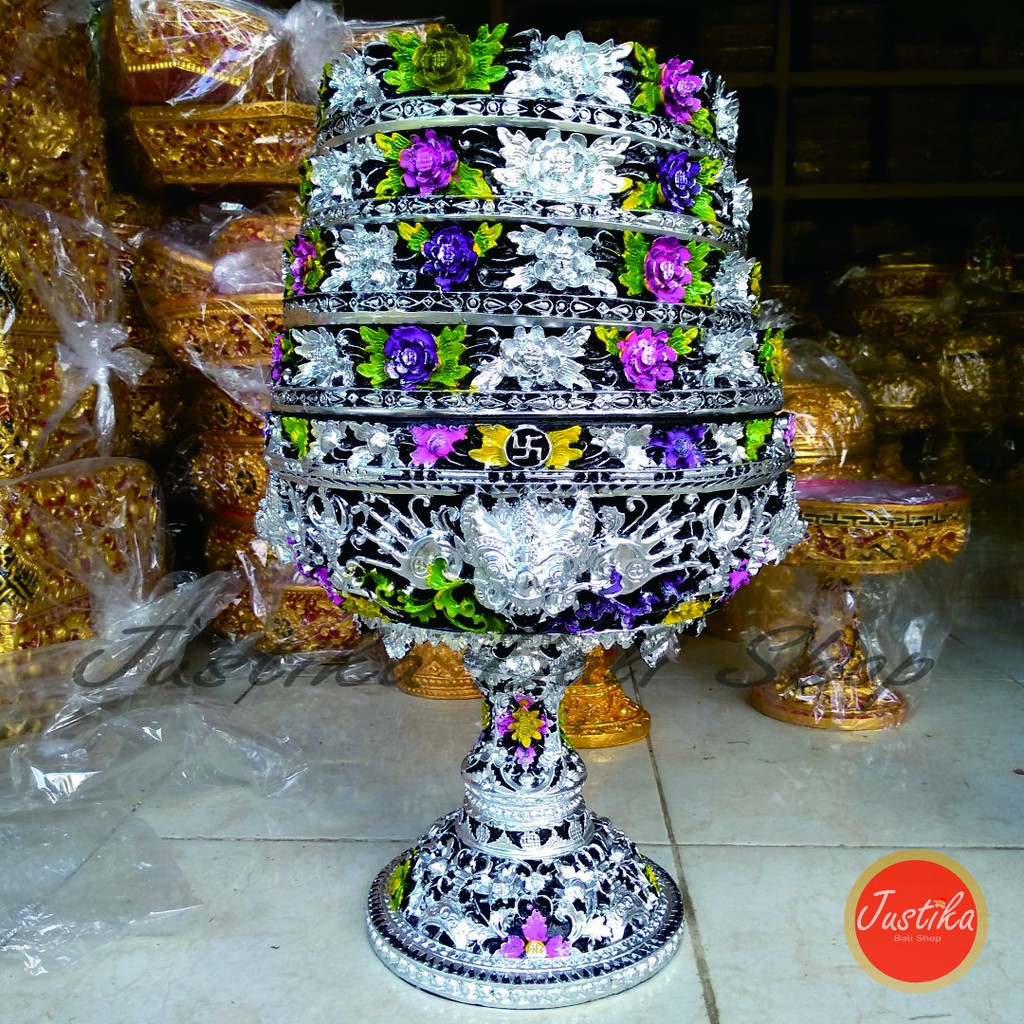 Jual Dulang Bali Motif Boma/ Warna Silver Tumpuk 4/ Wanci Bahan Fibber ...