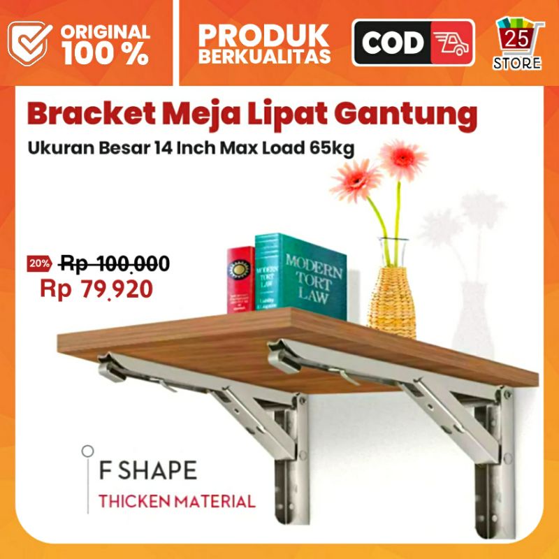 Jual Bracket Engsel Siku Meja Rak Gantung Folding Stainless Steel ...