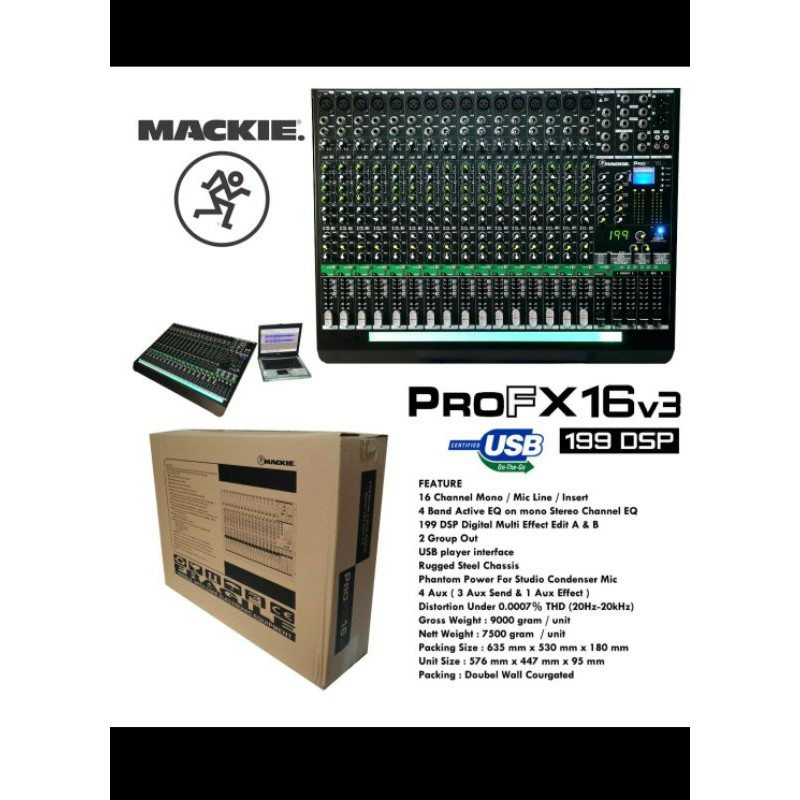 Jual Mixer Audio MACKIE PRO FX 16V3/PRO FX16 V3 16CH USB-SOUNDCARD ...