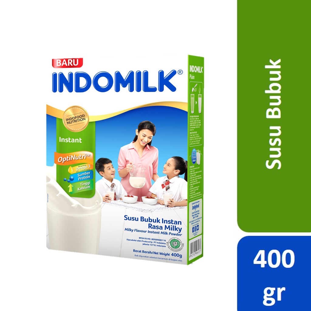 Jual Indomilk Susu Bubuk Instant Reguler Plain 400 gr | Shopee Indonesia