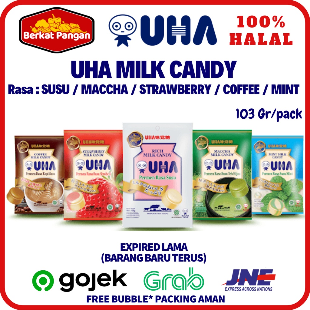 Jual UHA Milk Candy Permen Susu Rasa Mint Matcha Strawberry Coffee 103gr | Shopee Indonesia