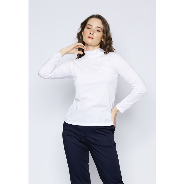 Jual VALINO LADIES Kaos Kerah Turtle Neck Wanita Putih - D-AEGF01-A5 ...