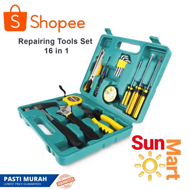 Jual ALAT TUKANG SERVIS MAINTANANCE / OBENG SET 16 in 1 | Shopee Indonesia