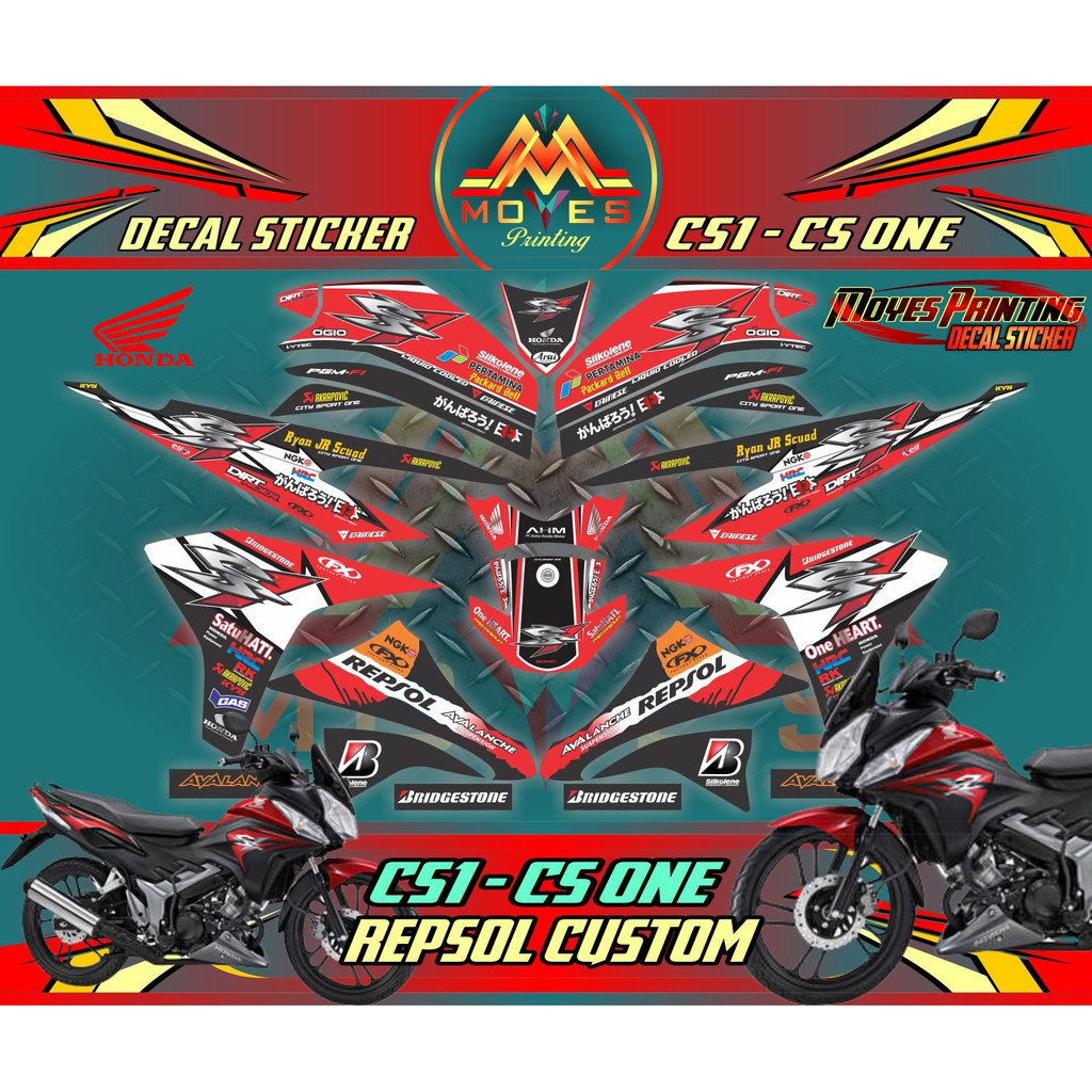 Jual Sticker CS1 Striping CS-One Decal Honda CS One Motif Repsol Custom ...